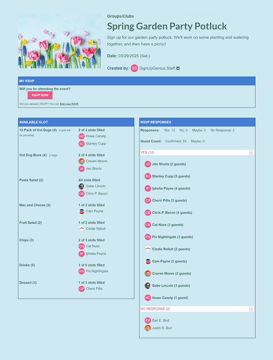 SignUpGenius - Free Online Sign Up Forms