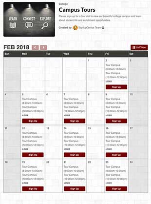 College Sign Up Sheets | Organize Events and Volunteers