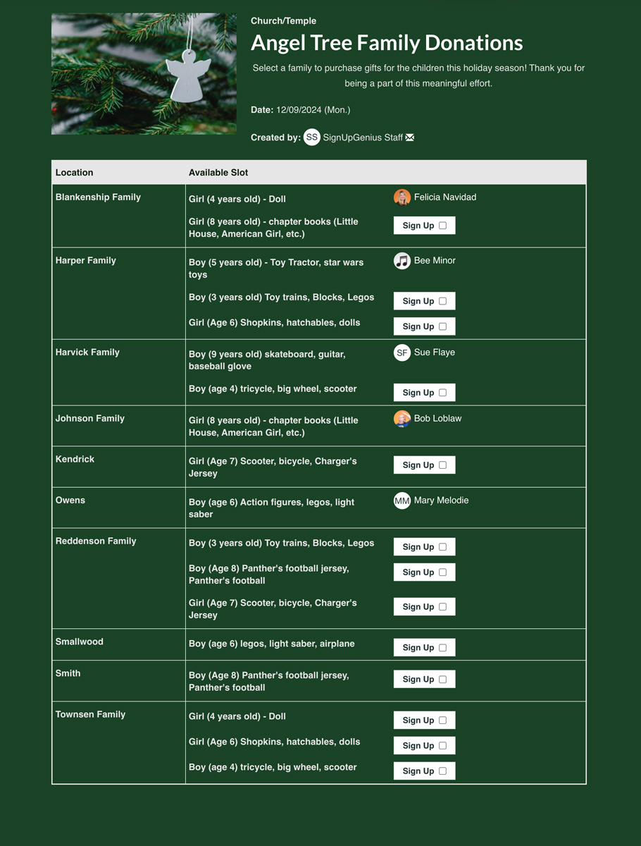 Season of Giving Giveaway - SignUpGenius